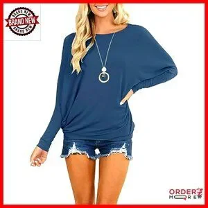 Tops | Long Sleeve Batwing Dolman Blouse Loose Fit Casual Top | Poshmark